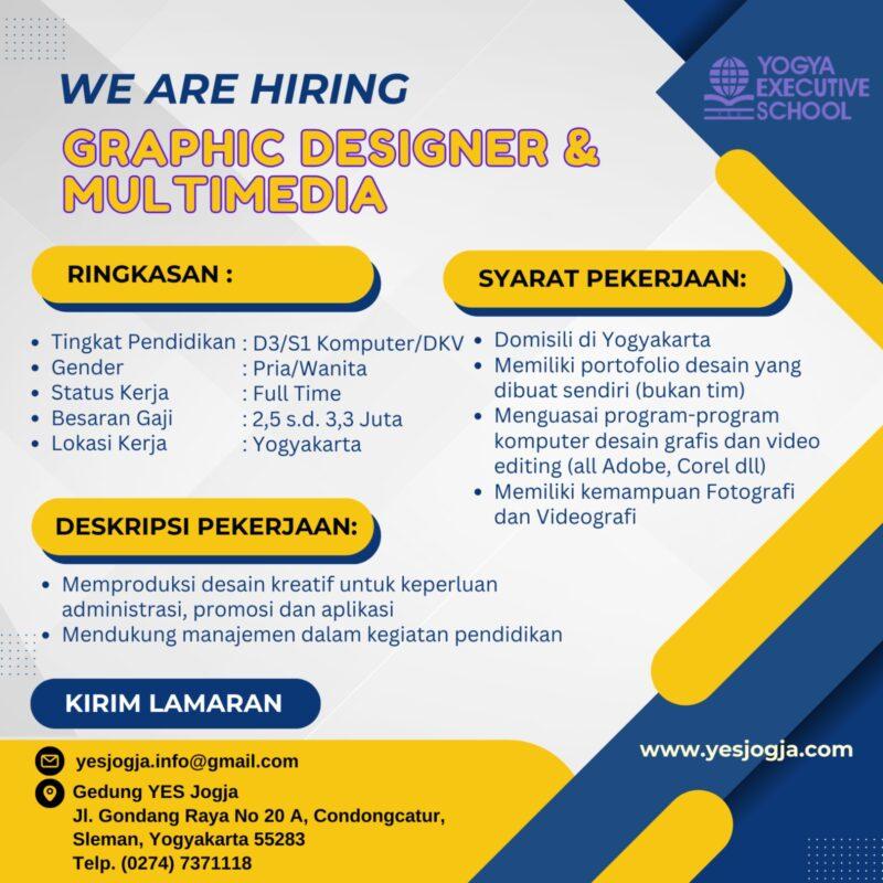 Lowongan Kerja Graphic Designer & Multimedia di Yogya Executive School ...