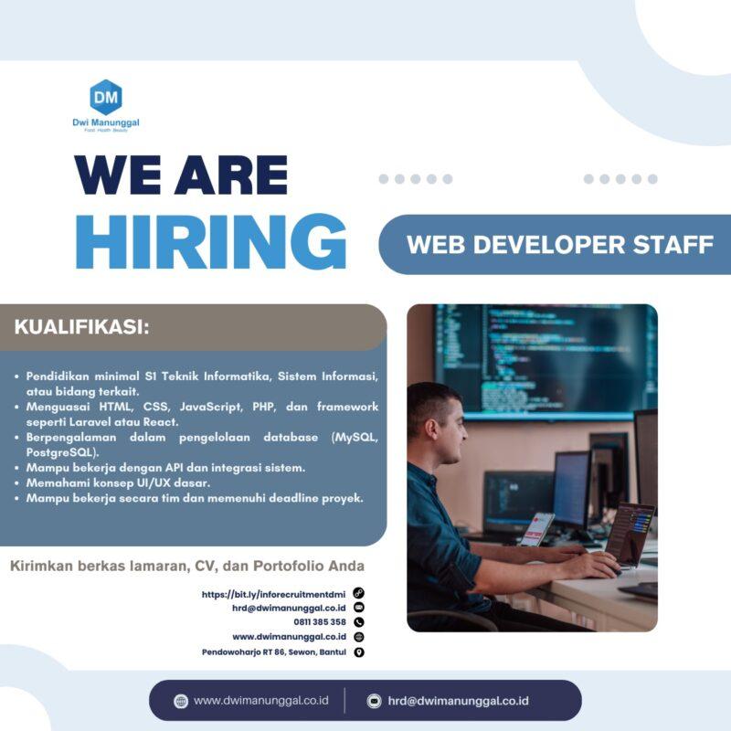 Lowongan Kerja Web Developer Staff di CV. Dwimanunggal Indonesia - LokerJogja.ID