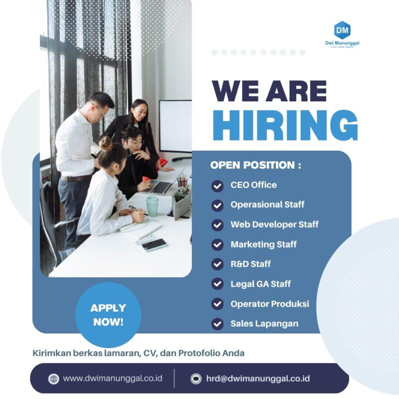 Lowongan Kerja CEO Office - Operasional Staff - Web Developer Staff - Marketing Staff - R&D ...