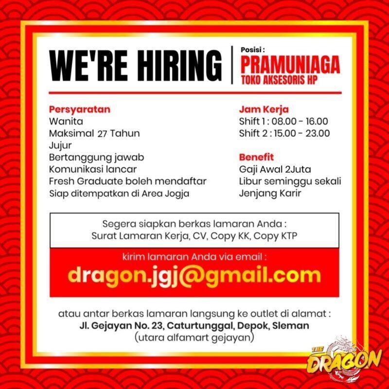 Lowongan Kerja Pramuniaga di Dragon Acc HP - LokerJogja.ID