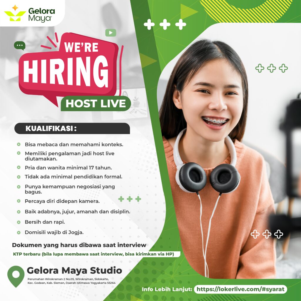 Lowongan Kerja Talent Host Live Shopee di Gelora Maya Studio - LokerJogja.ID