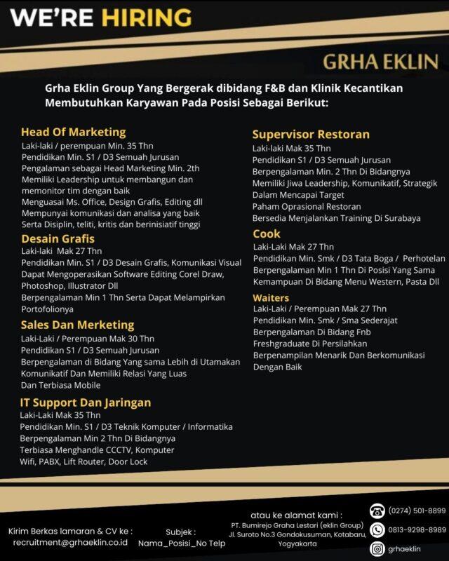Lowongan Kerja Desain Grafis - Sales Marketing - IT Support dan ...