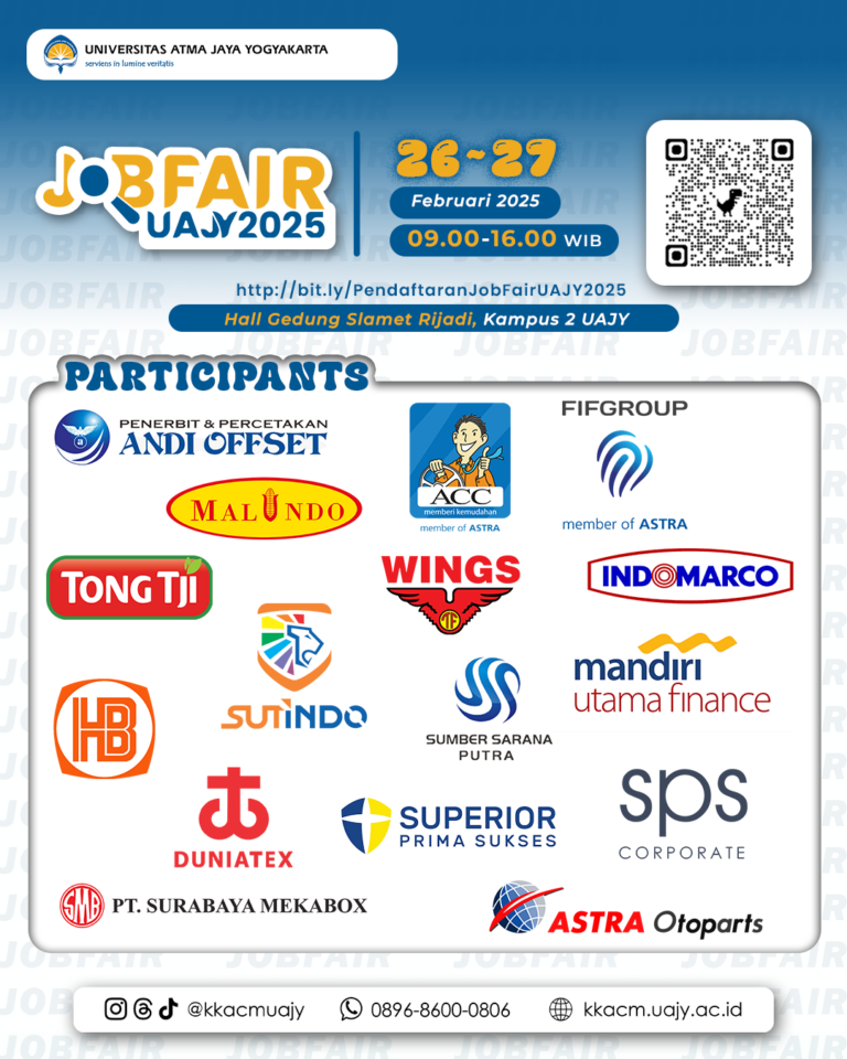 Lowongan Kerja JOB FAIR UAJY 2025 di Universitas Atma Jaya Yogyakarta ...