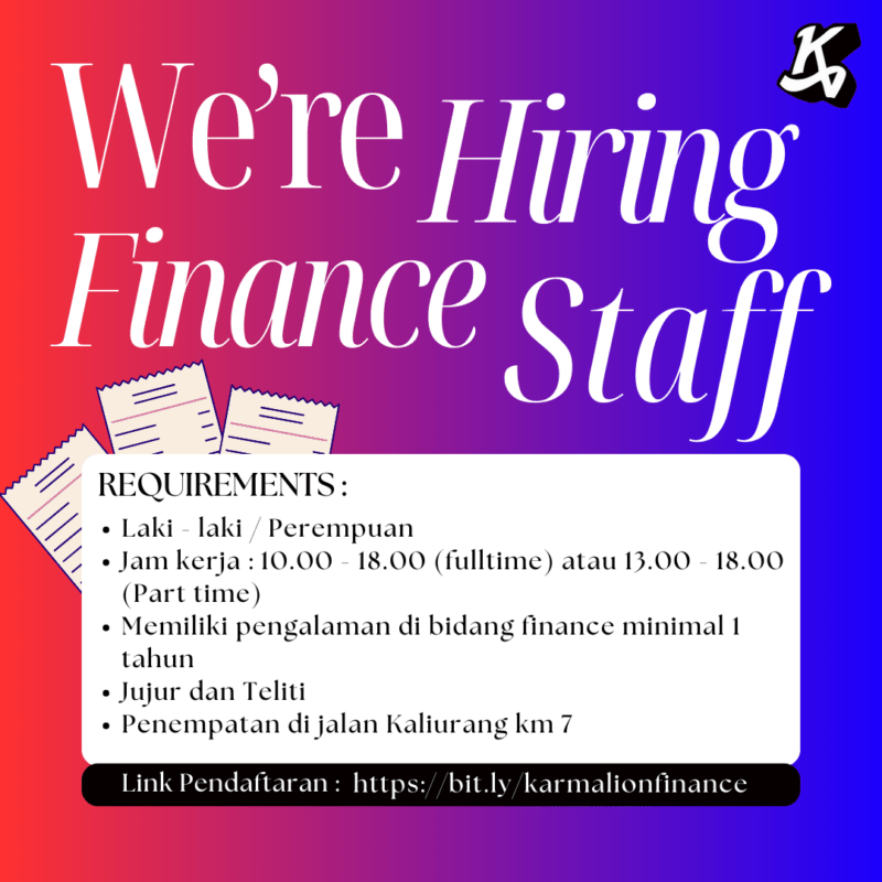 Lowongan Kerja Staff Finance di Karmalionstore - LokerJogja.ID