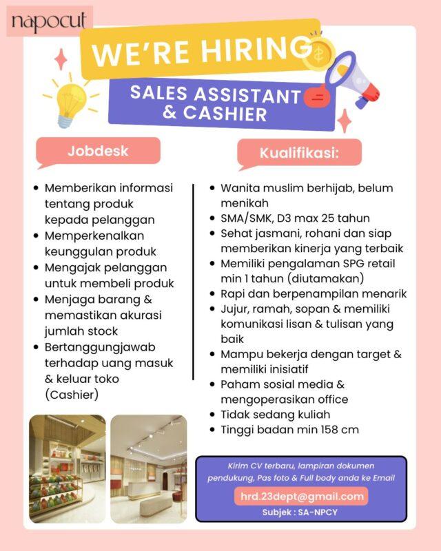 Lowongan Kerja Sales Assistant & Cashier di Napocut - LokerJogja.ID