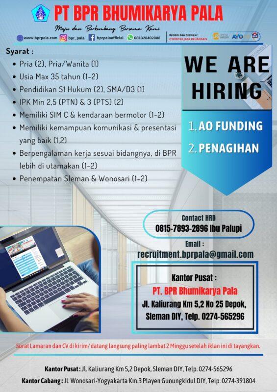 Lowongan Kerja AO Funding - Penagihan di PT. BPR Bhumikarya Pala ...