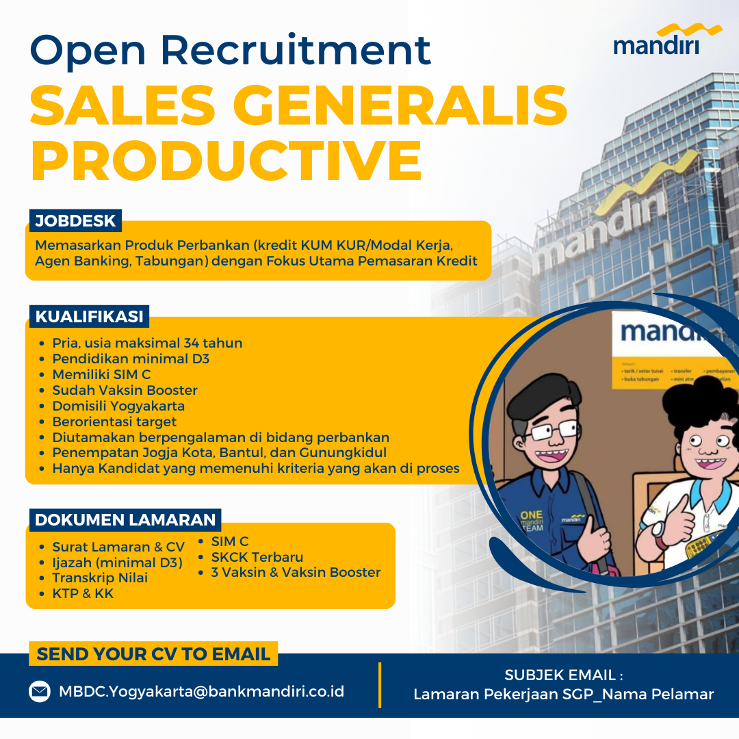 Lowongan Kerja Sales Generalis Productive di PT. Bank Mandiri Persero ...