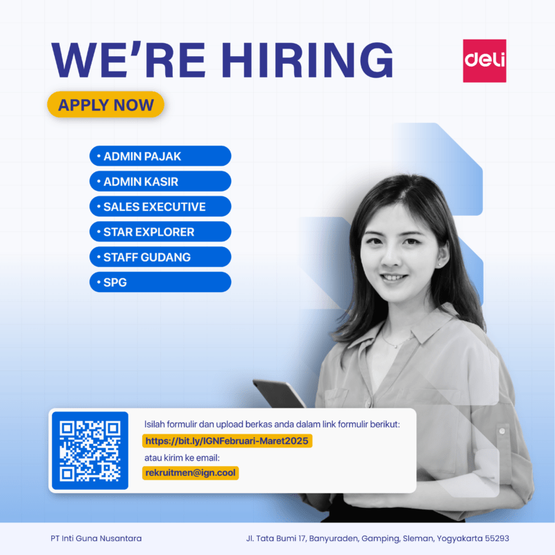 Lowongan Kerja Admin Pajak - Admin Kasir - Sales Executive / Star Explorer - Staff Gudang - SPG ...