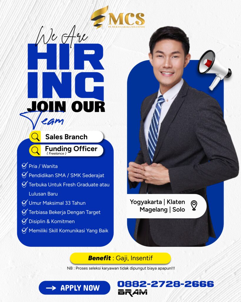 Lowongan Kerja Sales Branch - Funding Officer di PT. Mukti Caraka ...