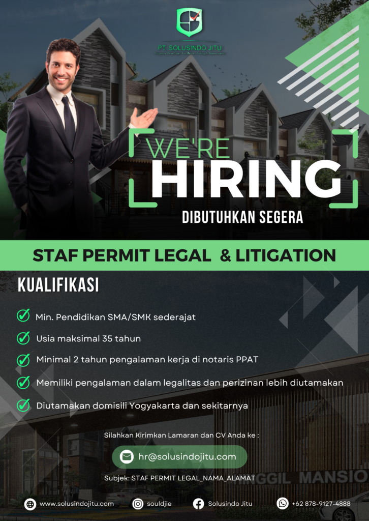 Lowongan Kerja Staf Permit Legal di PT. Solusindo Jitu - LokerJogja.ID