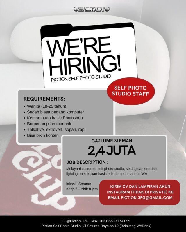 Lowongan Kerja Self Photo Studio Staff di Piction Self Photo Studio ...