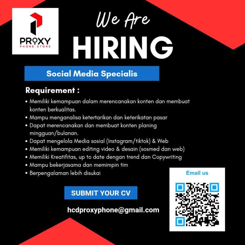 Lowongan Kerja Social Media Specialist di Proxy Phone - LokerJogja.ID