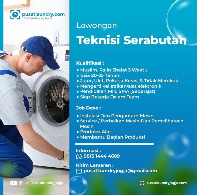 Lowongan Kerja Teknisi Serabutan di Pusatlaundry.com - LokerJogja.ID