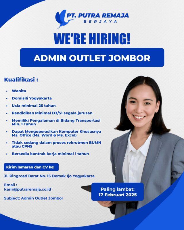 Lowongan Kerja Admin Outlet Jombor di Putra Remaja Group - LokerJogja.ID