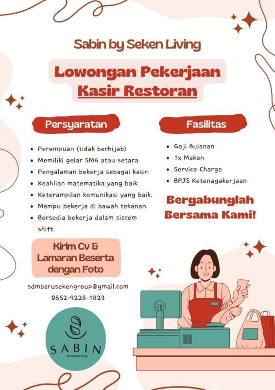 Lowongan Kerja Kasir Resto di Sabin By Seken Living - LokerJogja.ID