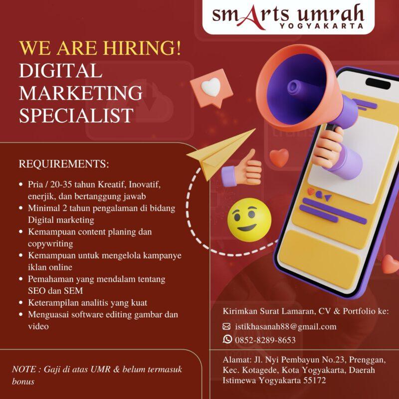 Lowongan Kerja Digital Marketing Specialist di Smarts Umrah Yogyakarta - LokerJogja.ID