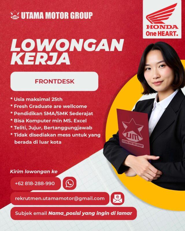 Lowongan Kerja Frontdesk - Admin Pajak - Service Advisor - Admin STNK ...