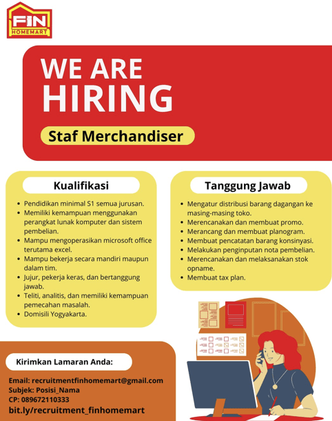 Lowongan Kerja Staf Merchandiser di Fin Homemart - LokerJogja.ID