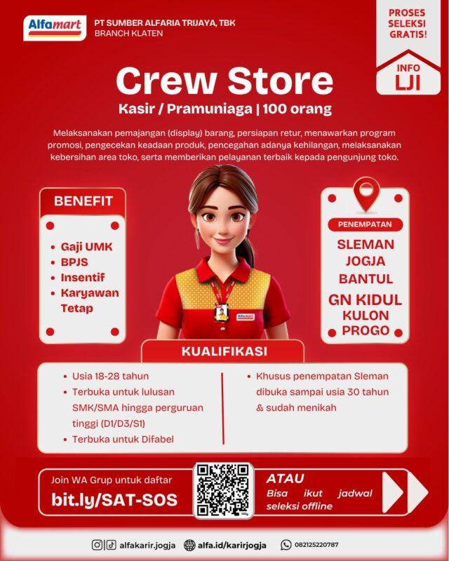 Lowongan Kerja Crew Store di Alfamart - LokerJogja.ID