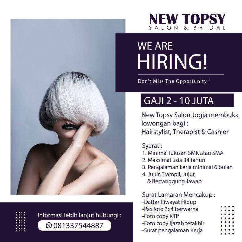 Lowongan Kerja Hairstylist, Therapist & Cashier Salon - Crew Outlet di Arnold Group - LokerJogja.ID
