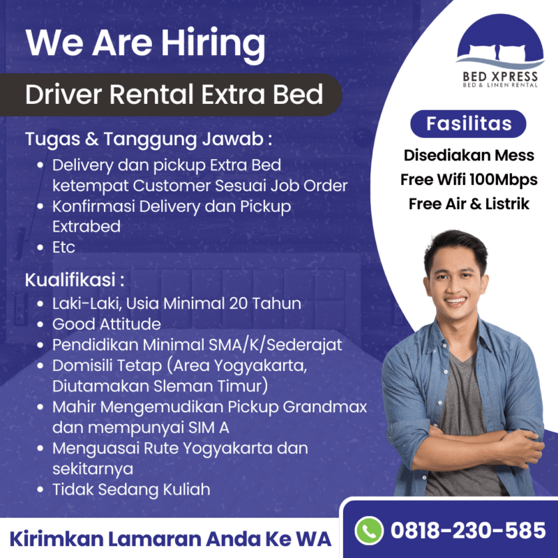 Lowongan Kerja Driver Rental Extra Bed di Bed Xpress (Rental Extra Bed ...