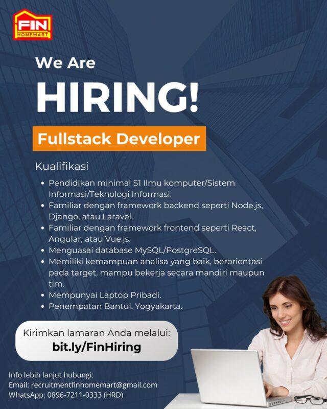 Lowongan Kerja Fullstack Developer di Fin Homemart - LokerJogja.ID