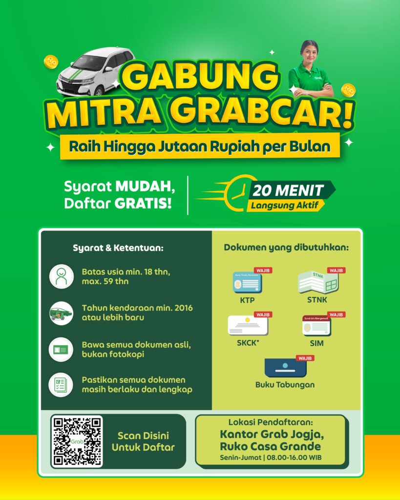 Lowongan Kerja Mitra Grabcar di Grab - LokerJogja.ID