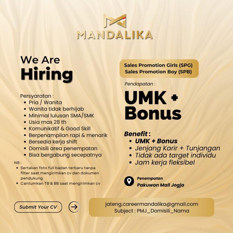 Lowongan Kerja SPG / SPB di Mandalika Parfumery - LokerJogja.ID