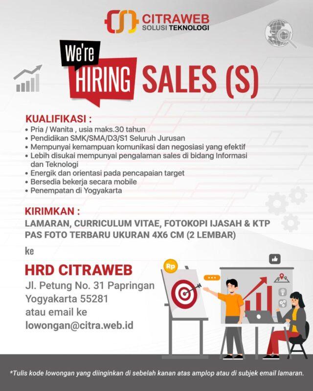 Lowongan Kerja Sales di PT. Citraweb Solusi Teknologi - LokerJogja.ID
