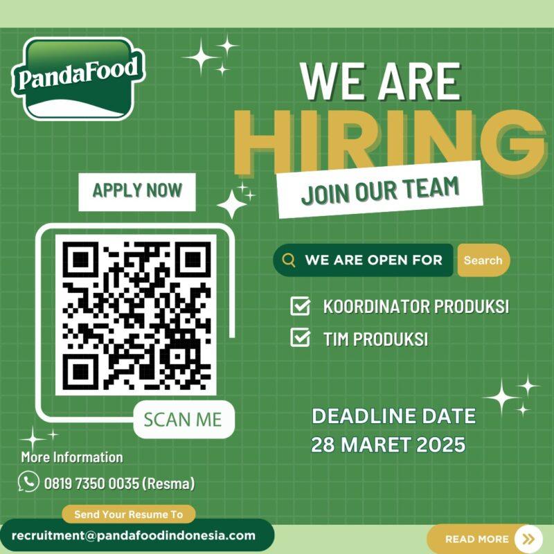 Lowongan Kerja Koordinator Produksi - Tim Produksi di PT. Panda Food ...