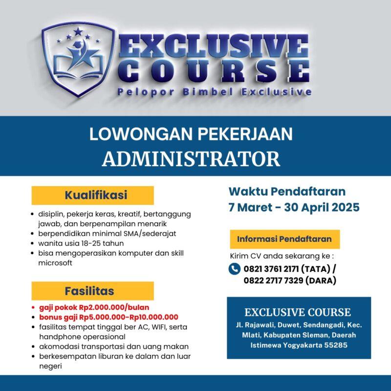 Lowongan Kerja Administrator di PT. Rizal Jaya Cemerlang - LokerJogja.ID