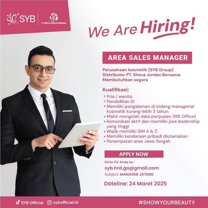 Lowongan Kerja Area Sales Manager di PT. Sheva Jordan Bersama ...