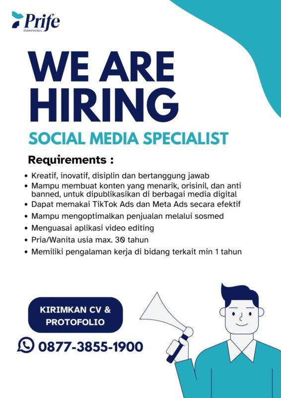 Lowongan Kerja Social Media Specialist di Prife Indonesia - LokerJogja.ID