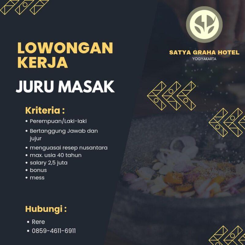 Lowongan Kerja Juru Masak di Satya Graha Hotel - LokerJogja.ID