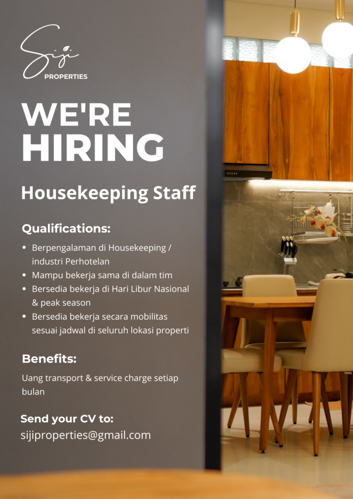 Lowongan Kerja Housekeeping Staff di Siji Properties - LokerJogja.ID