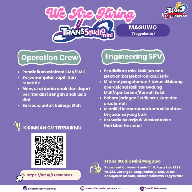 Lowongan Kerja Operation Crew - Engineering SPV di Trans Entertainment ...