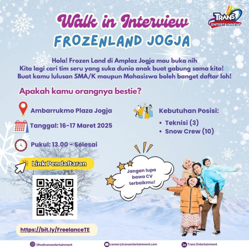 Lowongan Kerja Teknisi Crew - Snow Crew di Trans Entertainment ...