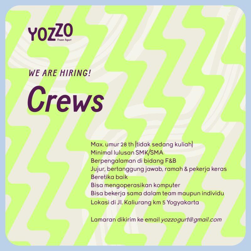 Lowongan Kerja Crews di Yozzo Frozen Yogurt - LokerJogja.ID