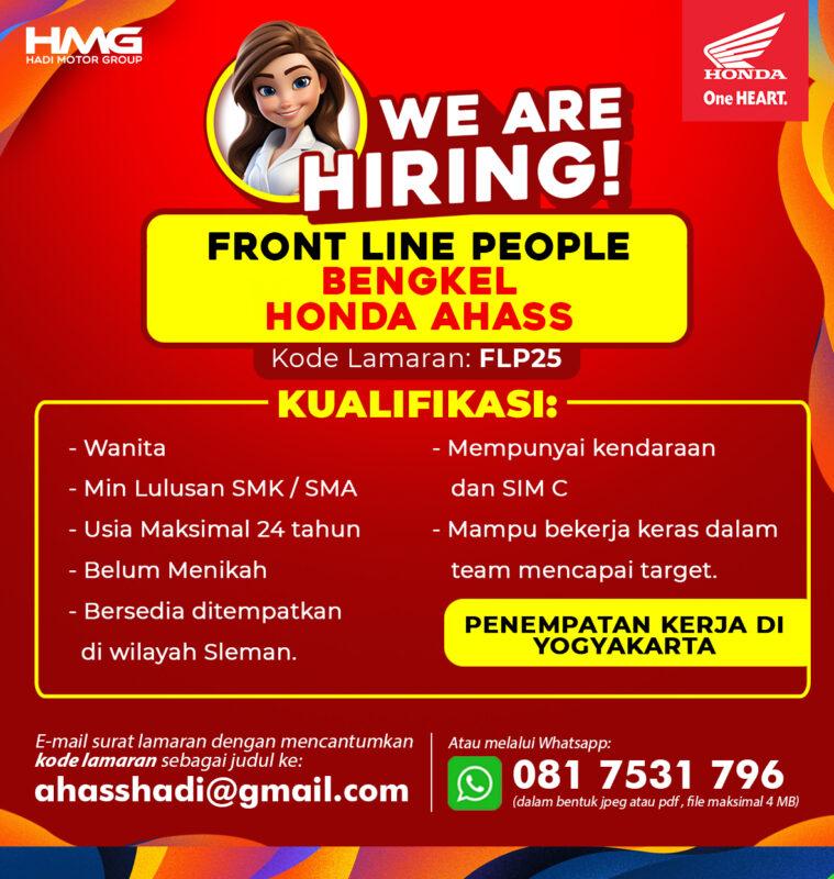 Lowongan Kerja Front Line People di Ahass Hadi Motor - LokerJogja.ID