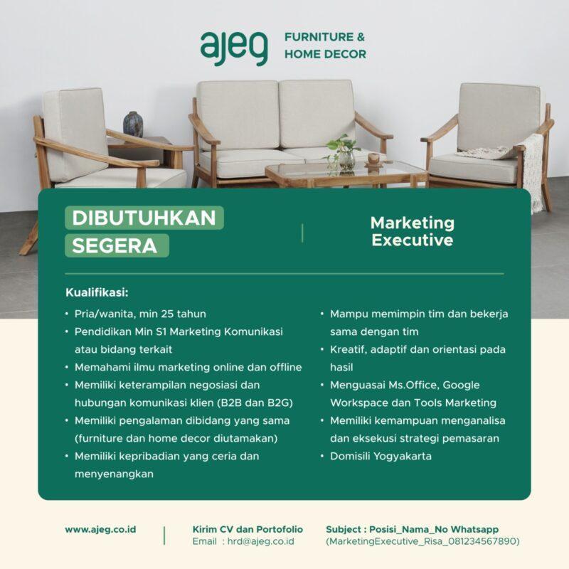 Lowongan Kerja Marketing Executive di Ajeg Furniture - LokerJogja.ID