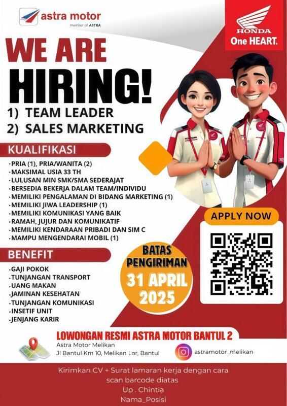 Lowongan Kerja Team Leader - Sales Marketing di Astra Motor Bantul 2 ...