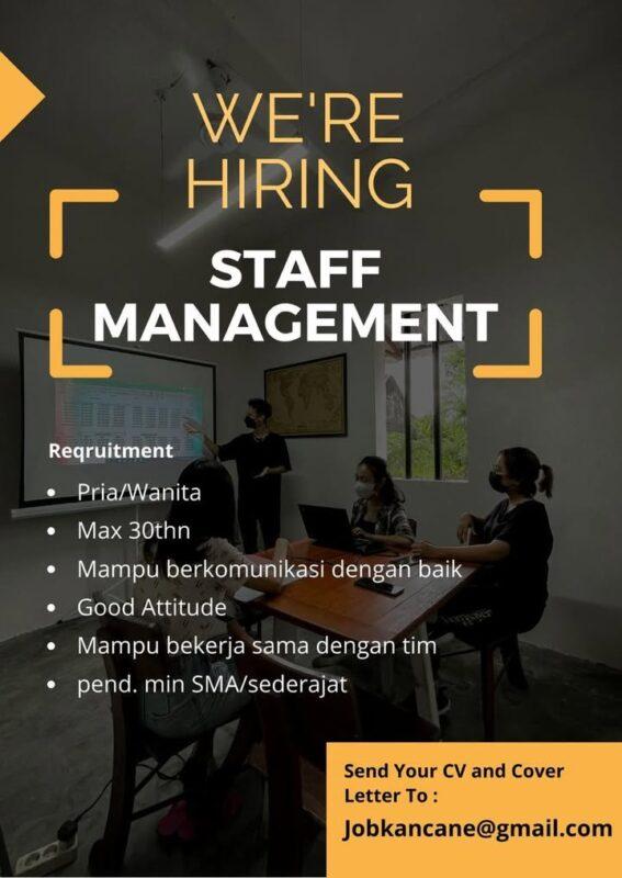 Lowongan Kerja Staf Management di Kancane Coffee & Tea Bar - LokerJogja.ID