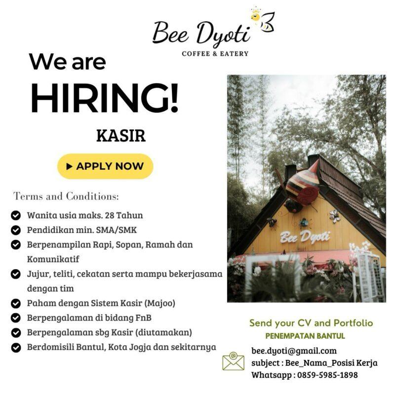 Lowongan Kerja Kasir - ⁠Server / Waiters - ⁠Barista di Bee Dyoti Hidden ...