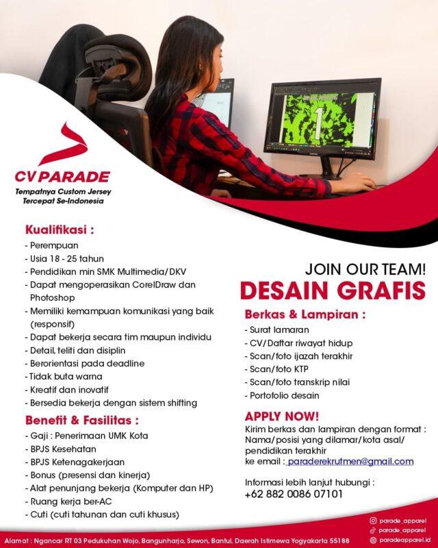 Lowongan Kerja Operator Produksi - Penjahit - Desain Grafis di CV. Parade Factory AB - LokerJogja.ID