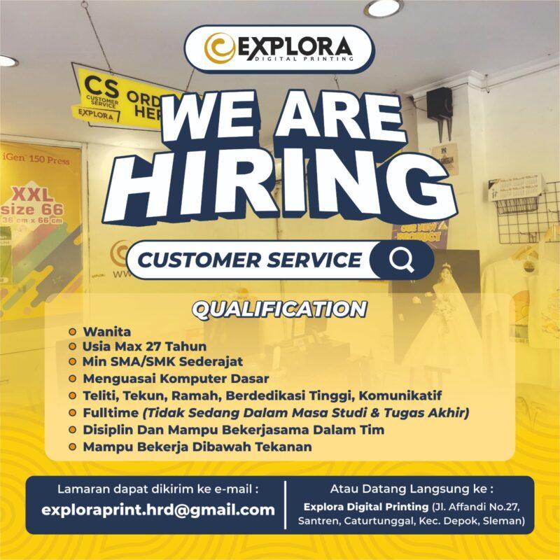 Lowongan Kerja Customer Service di Explora Digital Printing - LokerJogja.ID