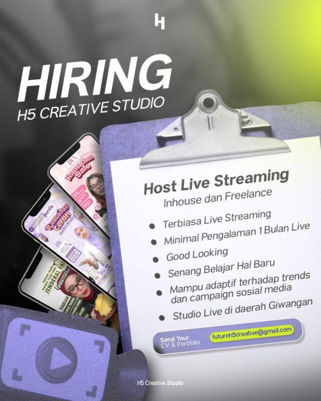 Lowongan Kerja Host Live Streaming di H5 Creative Studio - LokerJogja.ID