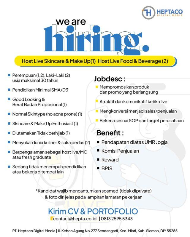 Lowongan Kerja Host Live Skincare & Make Up - Host Live Food Beverage ...