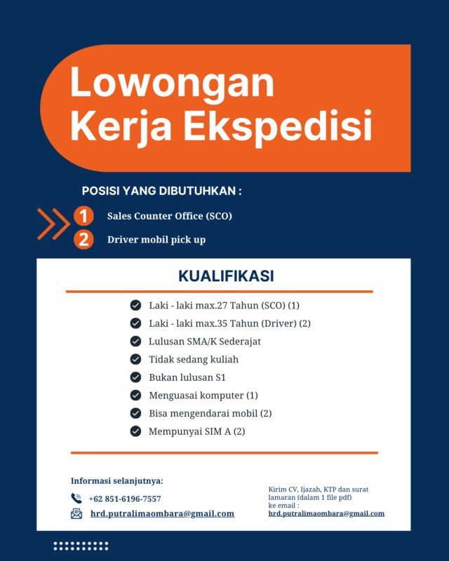 Lowongan Kerja Sales Counter Office di JNT Cargo SLM021B - LokerJogja.ID
