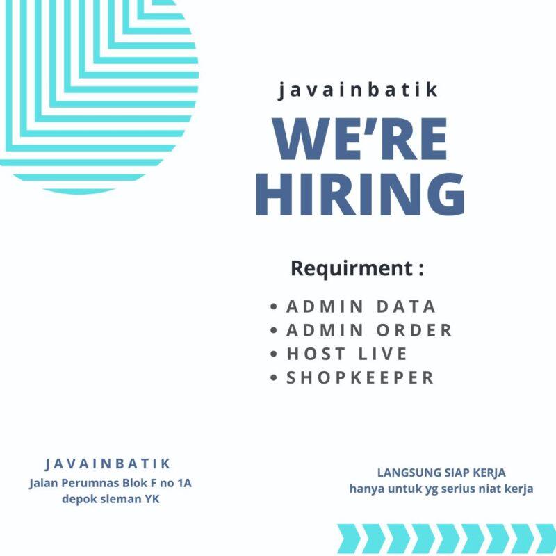 Lowongan Kerja Admin Data - Admin Order - Host Live - Shopkeeper di Javainbatik - LokerJogja.ID