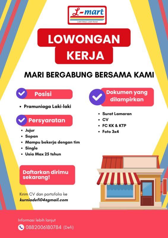 Lowongan Kerja Pramuniaga Laki-laki di L-mart - LokerJogja.ID